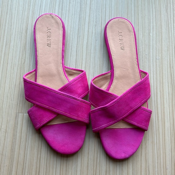 J. Crew | Shoes | Magenta Suede Sandals | Poshmark
